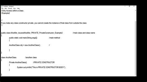 Java Modifier Access Modifier Private Example 2 Youtube