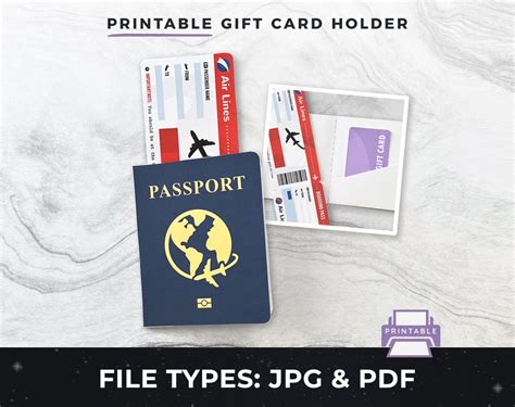 Printable Passport T Card Holder Diy Travel T Card Holder 