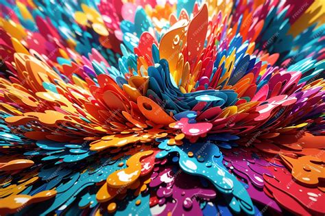 Premium Ai Image Abstract Colorful Splash 3d Background Generative Ai Background