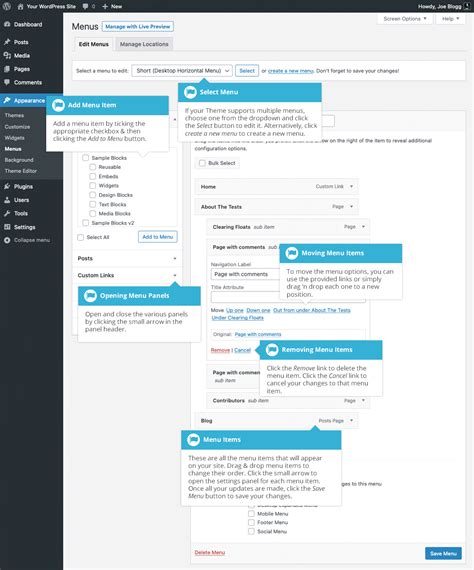 Updating The Wordpress Menu Easy Wp Guide