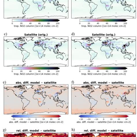 Annual Mean Comparison Of Tropospheric No2 Vertical Columns Molecules Download Scientific