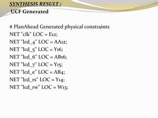 Lcd Module Interface With Xilinx Software Using Verilog PPTX