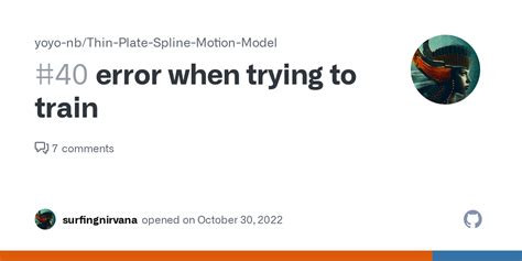 Error When Trying To Train · Issue 40 · Yoyo Nb Thin Plate Spline Motion Model · Github