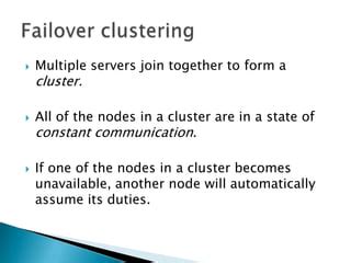 Sql Servers High Availability Technologies PPTX Databases Computer Software And Applications