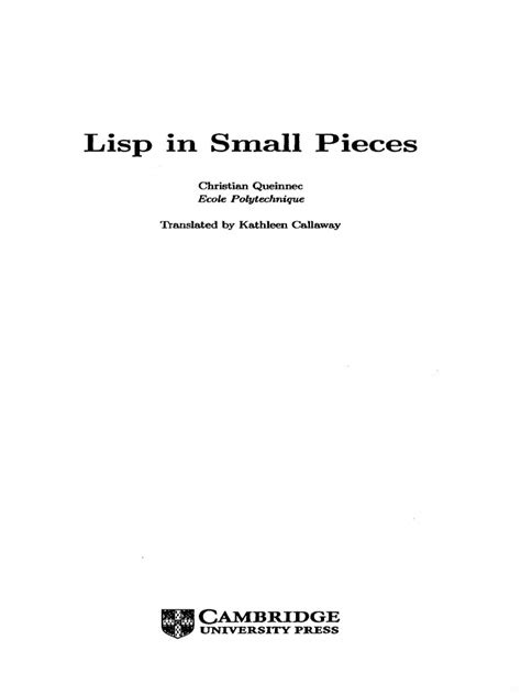 Lisp In Small Pieces Pdf