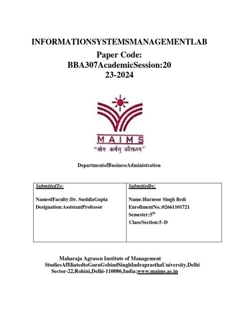 Ism Lab File Sample 1 Pdf Computer Programming Information Science