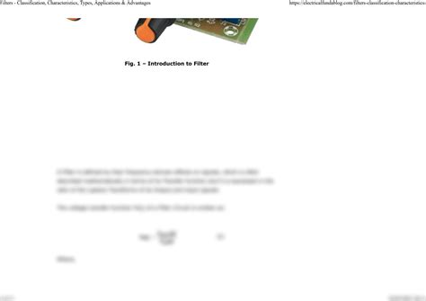 Solution Filters Classification Characteristics Types Applications