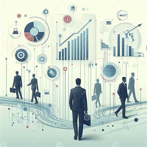 Business Concept Business Management And Data Flow Generate Ai Part