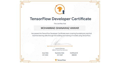 Mohammad Shahnawaz On Linkedin Tensorflow Developer Certificate