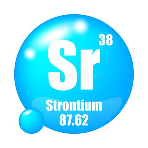 Strontium Icon Sr Chemical Element Atomic Number 38 Mass 8762 Blue