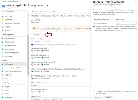 Upgrade An Azure Blob Storage Account Type From Blobstorage Or Gpv1 To Gpv2