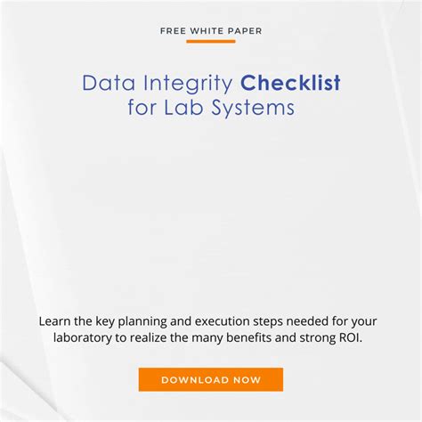 White Paper Data Integrity Checklist For Lab Systems Cta