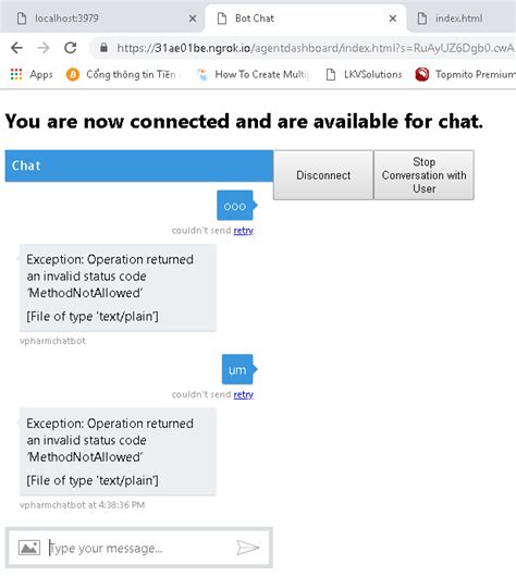 Not Able To Send Message From Agent To User · Issue 7 · Ankitbkohuman