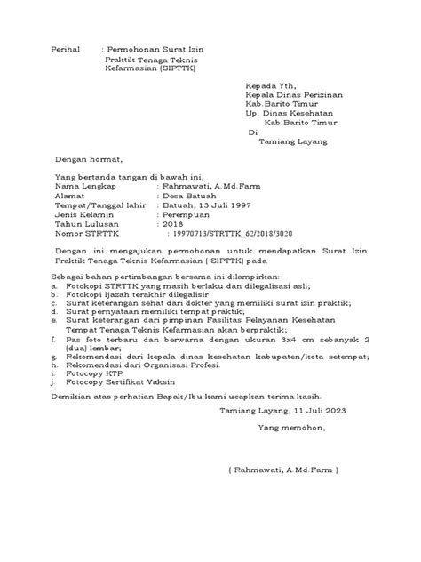 Form Permohonan Sip Pdf