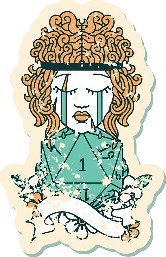 레트로 문신 스타일 우는 인간 야만인 자연 하나 D20 롤 굴리기에 대한 스톡 벡터 아트 및 기타 이미지 굴리기 마음이