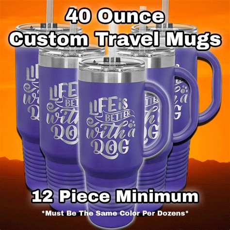 40 Oz Travel Mug With Handle Straw Included Ecspatches
