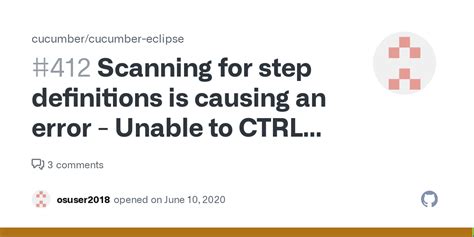 Scanning For Step Definitions Is Causing An Error Unable To Ctrl Clickf3 To Step Defs · Issue
