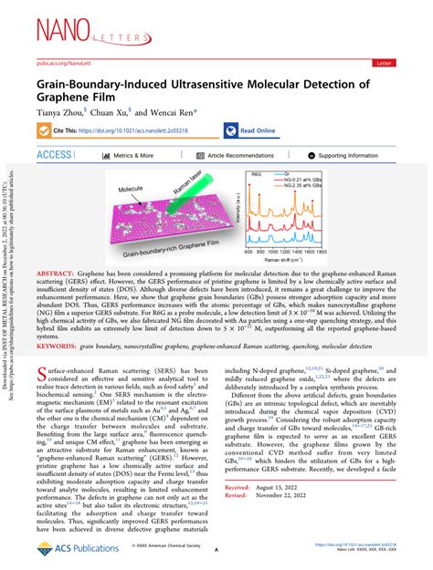 Pdf Grain Boundary Induced Ultrasensitive Molecular Detection Of