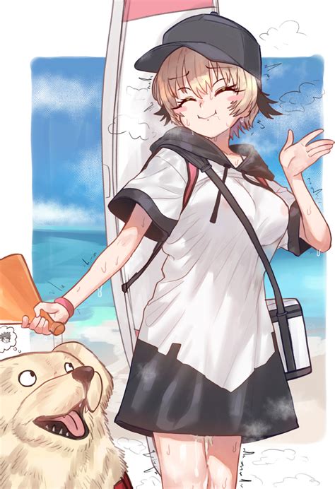 Rule 34 Absurdres After Sex Aned Fate Bad Link Baseball Cap Beach Black Hat Black Shirt