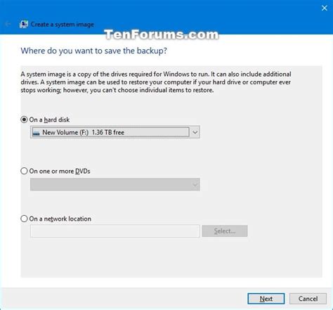 Make Create A System Image Shortcut In Windows Tutorials