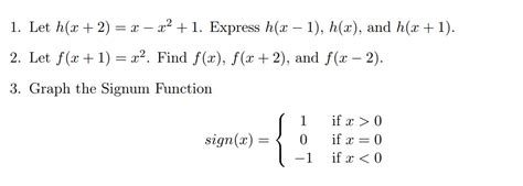 solved 1 let h x 2 x−x2 1 express h x−1 h x and