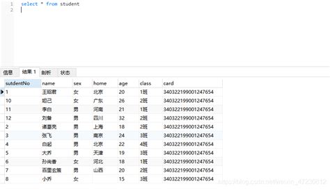 mysql数据库操作 查询学生年龄 从大到小排序 第5 第8的学生信息 csdn博客
