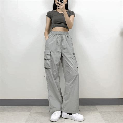No마진당일출고rock카고 포켓 하이웨스트 스트링 2way 트레이닝 조거 바지 밴딩 팬츠 Y2k 유니크 빈티지 힙한 무드