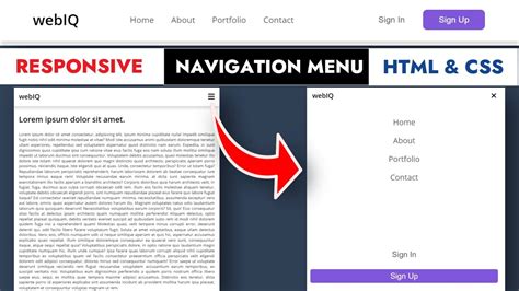 how to create a responsive navbar menu using html and css webiq youtube