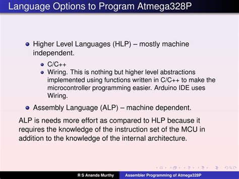 L10 Assembly Language Programming Of Atmega328 P Ppt