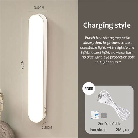 Magnetic Strip Night Lamp Motion Sensor Light Lampu 15 21 30CM Hanging LED Light Rechargeable