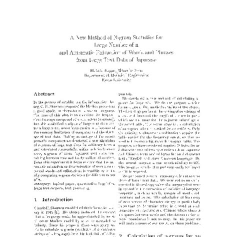 A New Method Of N Gram Statistics For Large Number Of N And Automatic Extraction Of Words And