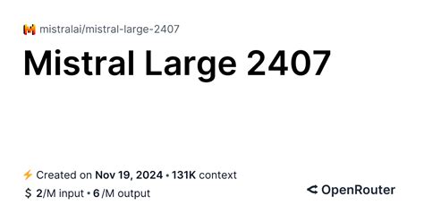 Mistral Large 2407 Api Providers Stats Openrouter
