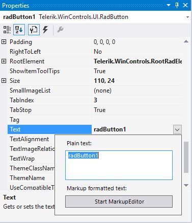 Radmarkupdialog Telerik Presentation Framework Telerik Ui For Winforms