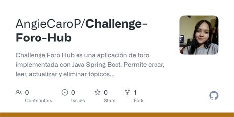 Github Angiecarop Challenge Foro Hub Challenge Foro Hub Es Una Aplicaci N De Foro
