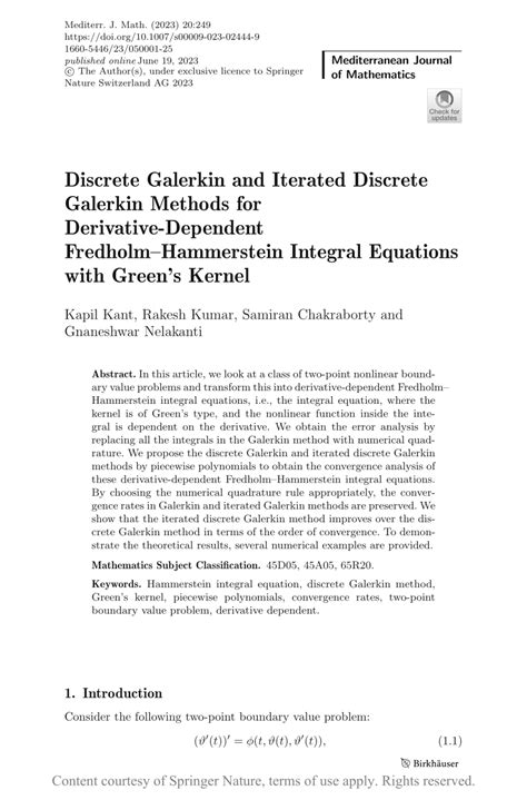 Discrete Galerkin And Iterated Discrete Galerkin Methods For Derivative