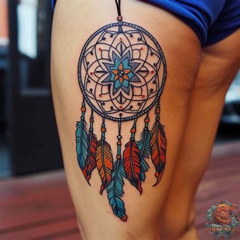 Dream Catcher Shin Tattoo