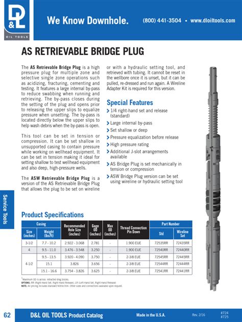 As Retrievable Bridge Plug 112636407 Pdf