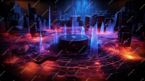 Premium Ai Image 3d Holographic Map Displaying Seismic Waves Emanating From An Epicenter In A