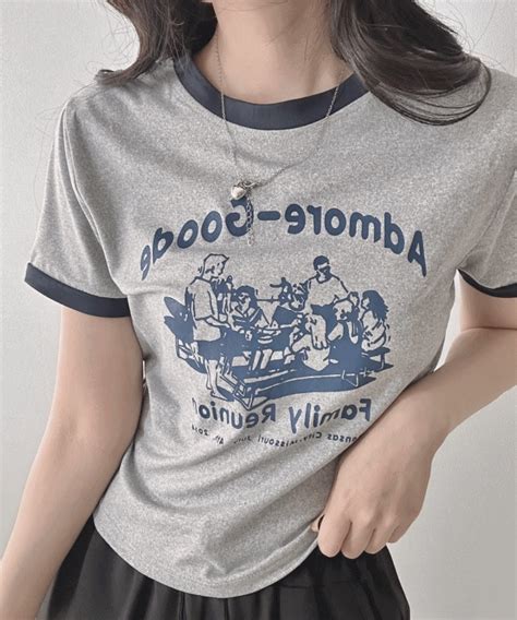 당일🚀11💕 슬림핏배색 5kg 핏 빈티지 프린팅 배색 크롭 반팔 티셔츠 에이블리