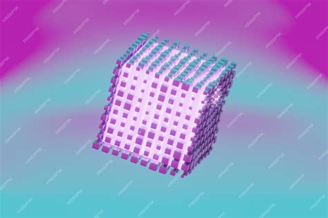 Premium Photo The Cube With Its Holographic Texture Appears To Float And Rotate Showcasing Its