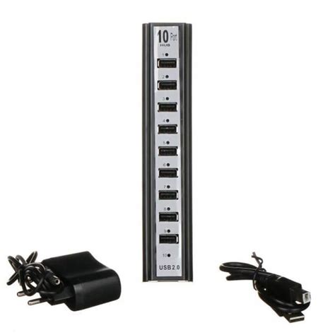 ᐉ Розгалужувач Usb Hub 10 Ports на 10 портів із блоком живлення 220v 5005 • Краща ціна в Києві