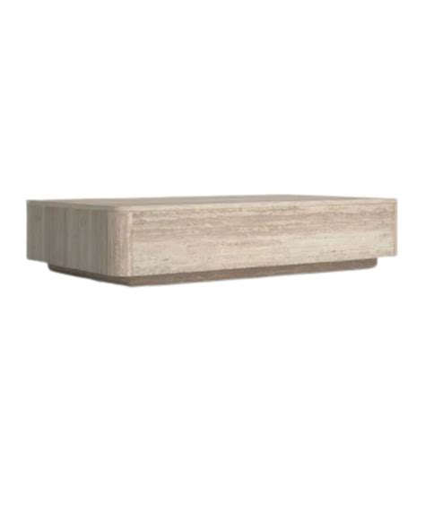Modern Rectangular Block Coffee Table Minimalist Wood Finish Furmories