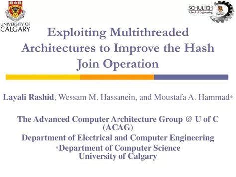 ppt exploiting multithreaded architectures to improve the hash join