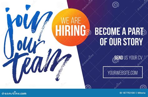 Join Our Team Recruitment Design Poster We Are Hiring Banner Or Poster Template Stock Vector