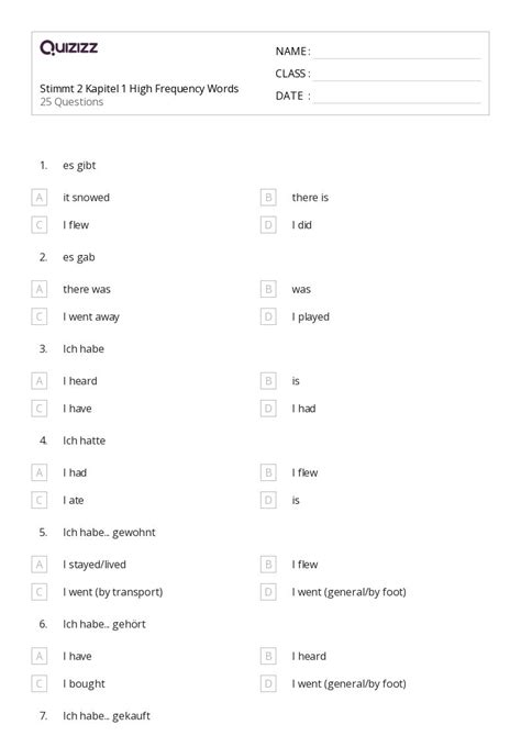 50 High Frequency Words Worksheets On Quizizz Free And Printable