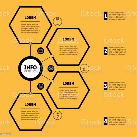 비즈니스 프레 젠 테이 션 또는 4 옵션 Infographic입니다 연례 보고입니다 차트 Mindmap 또는 4 단계 다이어그램의 예입니다 기술 또는 교육 과정의 벡터