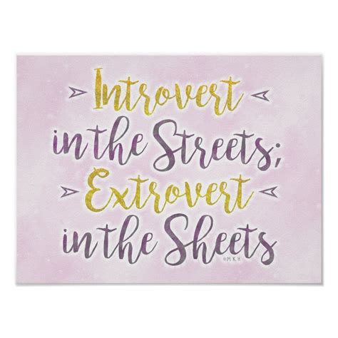 Funny Introvert Streets Extrovert Sheets Humor Poster Zazzle