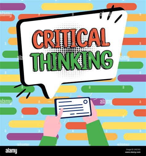 Text Caption Presenting Critical Thinking Word Written On Sequence Of