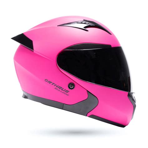 Casco Para Mujer Moto Abatible Alpha Dog Rosa Mate Talla S Certificado