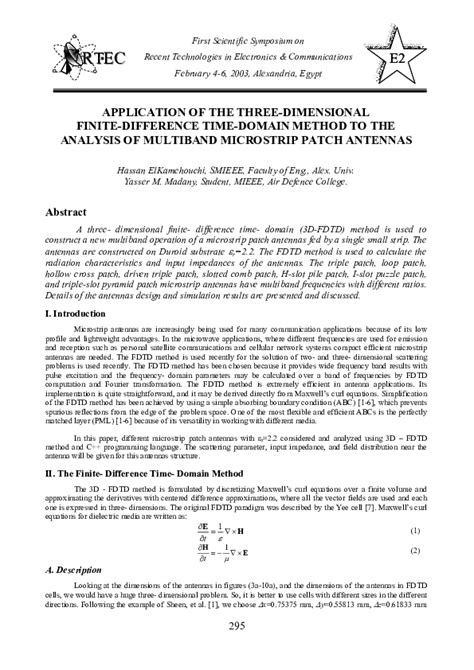 Pdf Application Of The 3d Fdtd Method To The Analysis Of Multiband Microstrip Patch Antennas